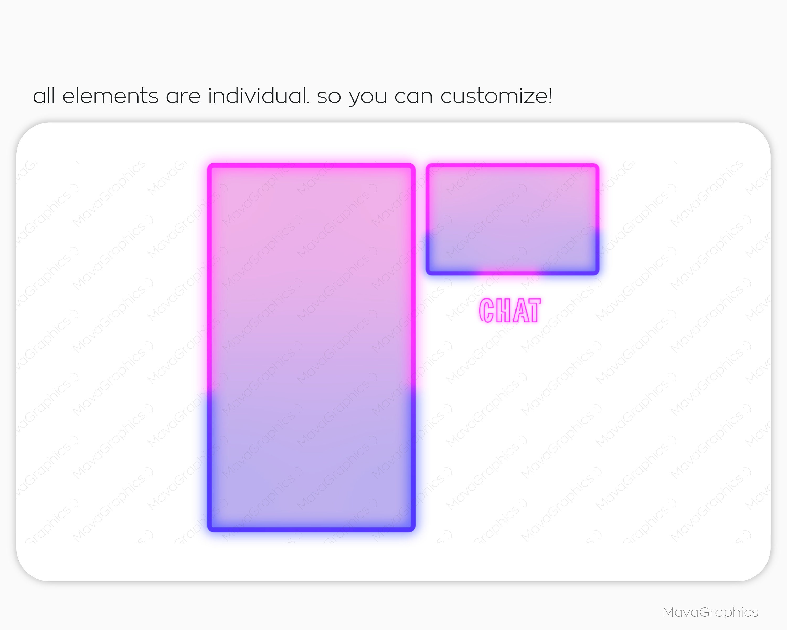 Neon Pink Blue Chatbox Overlay for Streamers | Premade Twitch ...