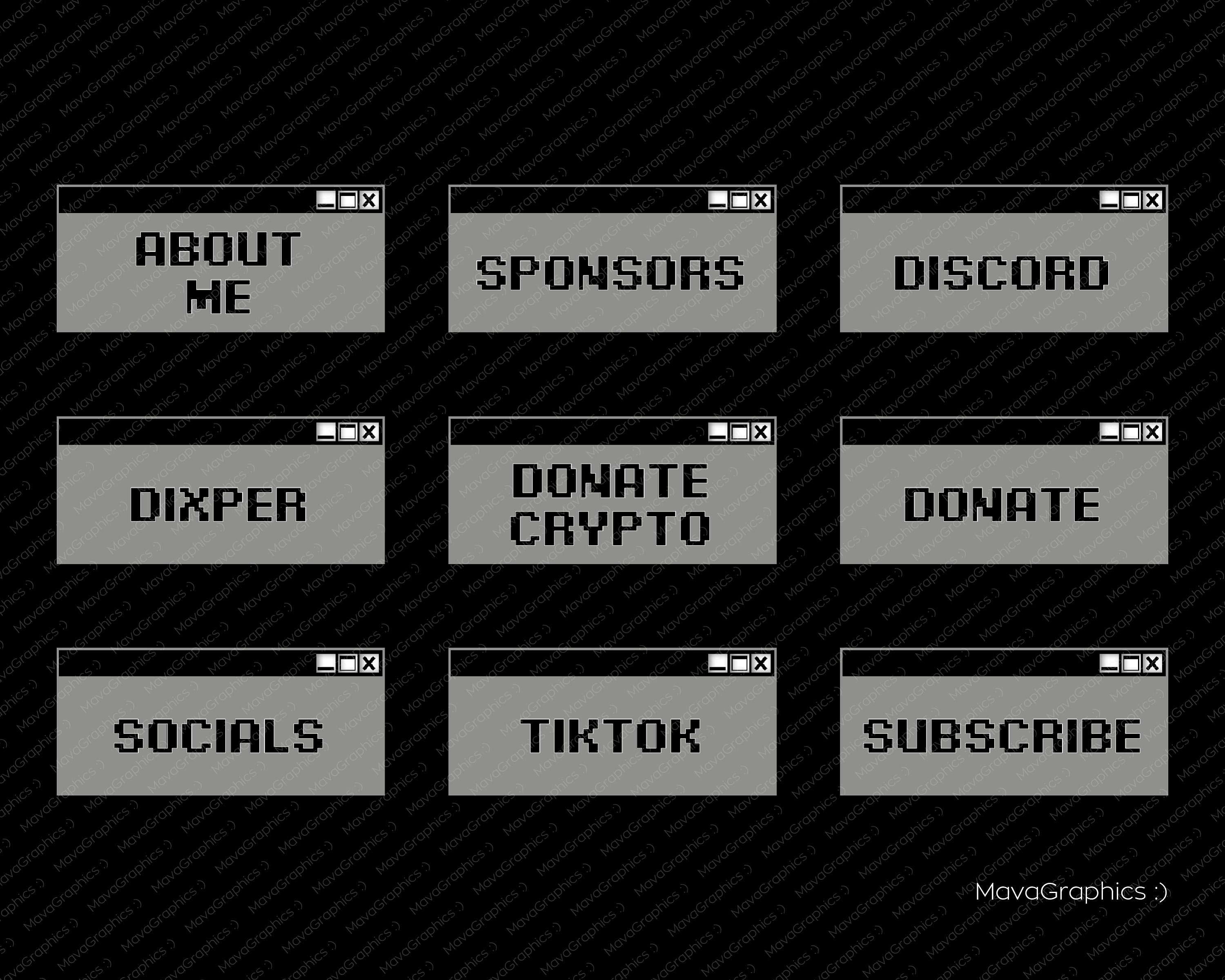 100 Gray Window Twitch Panels With Numbers and Months for - Etsy