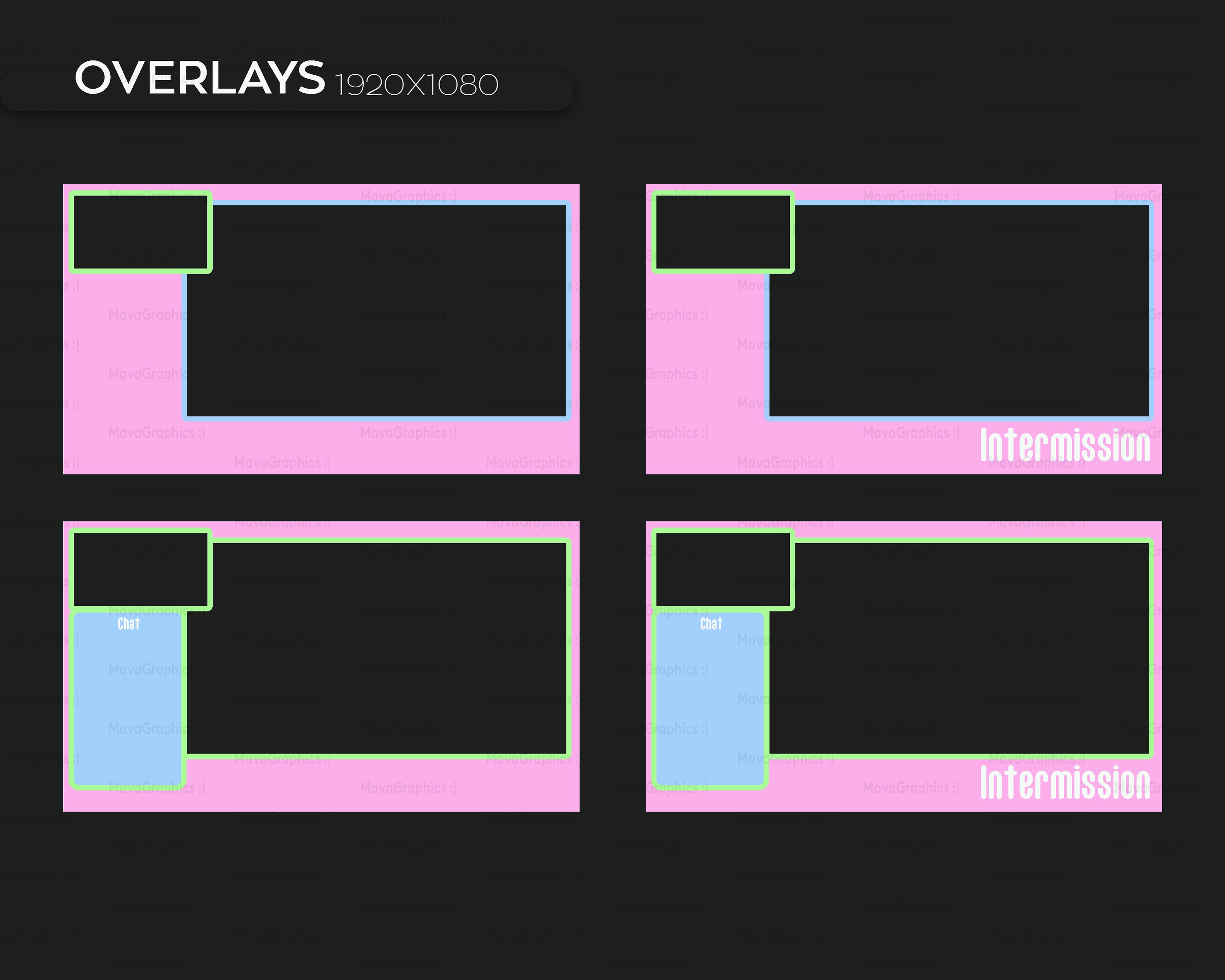 Pink Bright Twitch Overlay for Live Streaming Premade Twitch Overlay ...