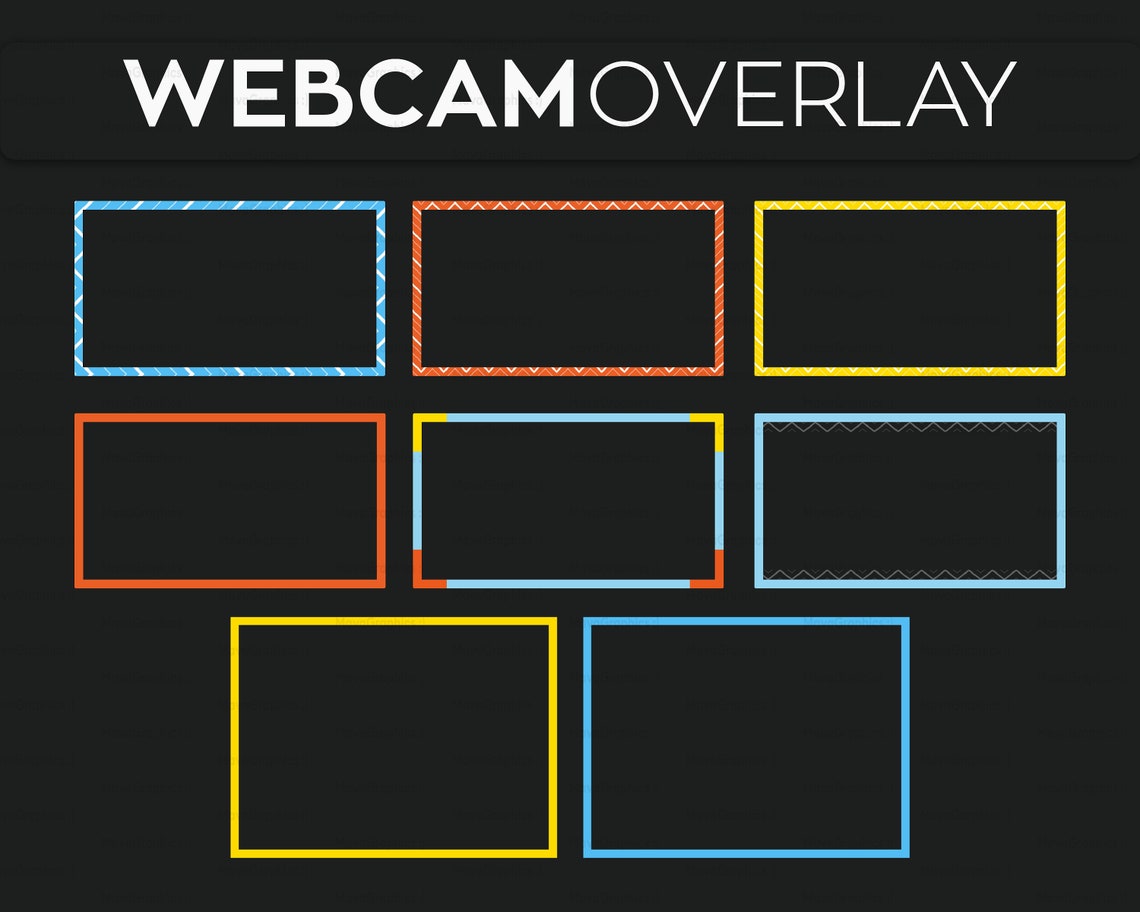 Twitch Webcam Frame Streaming Overlay Set, Premade Webcam Border for ...