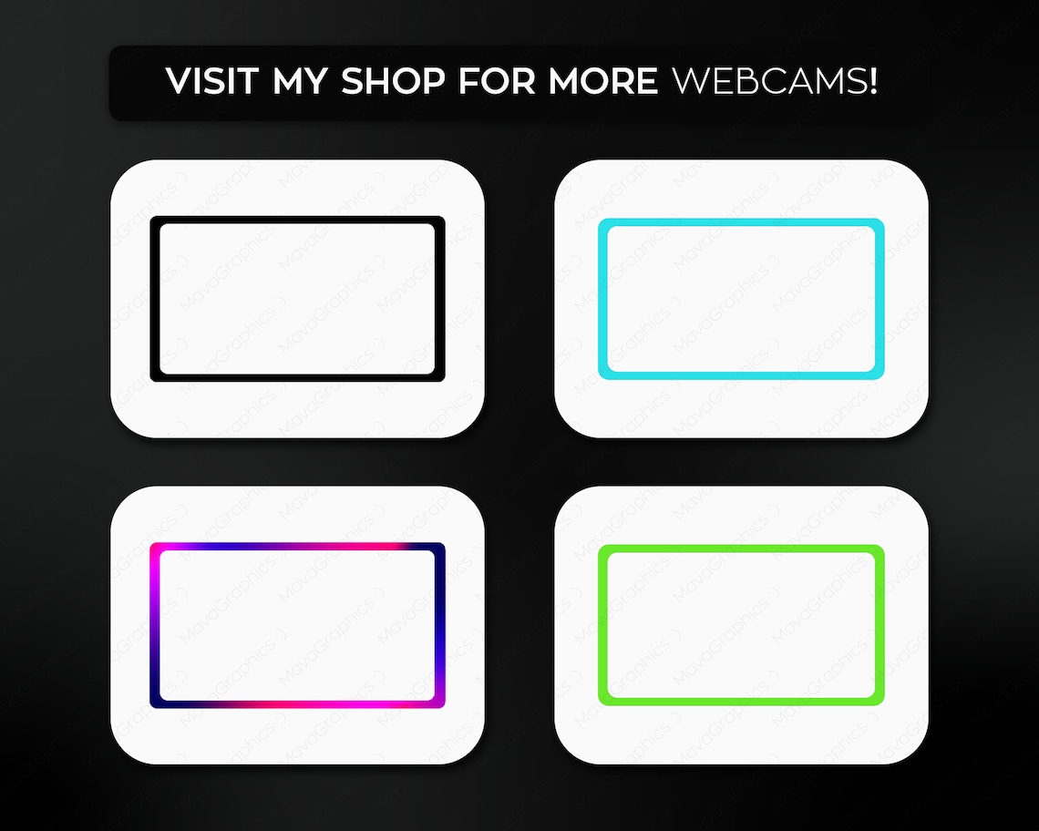 White Webcam Frame Overlay, Webcam Border, Custom Twitch Streamlabs OBS ...