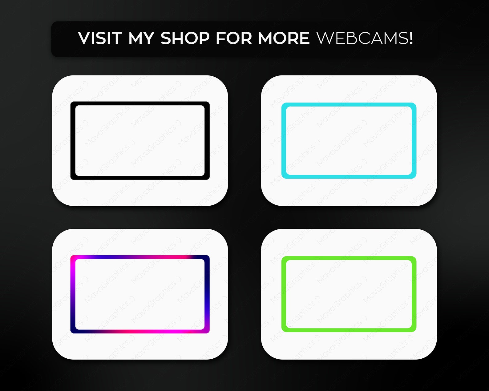 White Webcam Frame Overlay Webcam Border Custom Twitch | Etsy