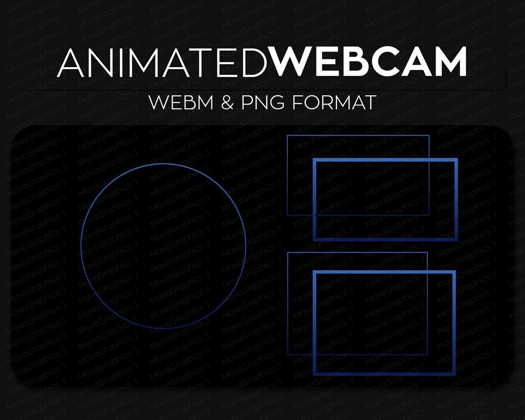 Light Blue Dark Blue Gradient Webcam Frame for Streaming, Circle Webcam ...