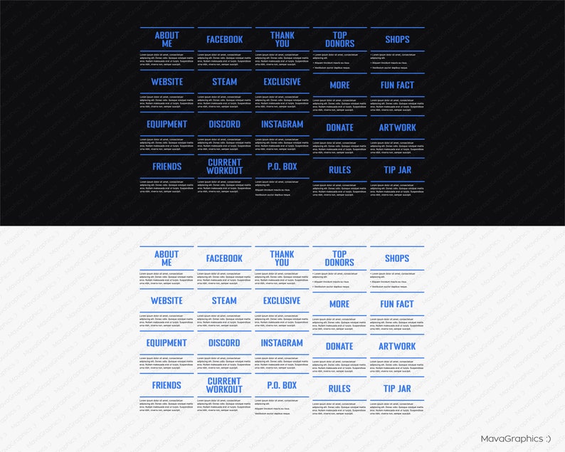 Blue Twitch Panels for Streamers Premade Twitch PNG Panels - Etsy