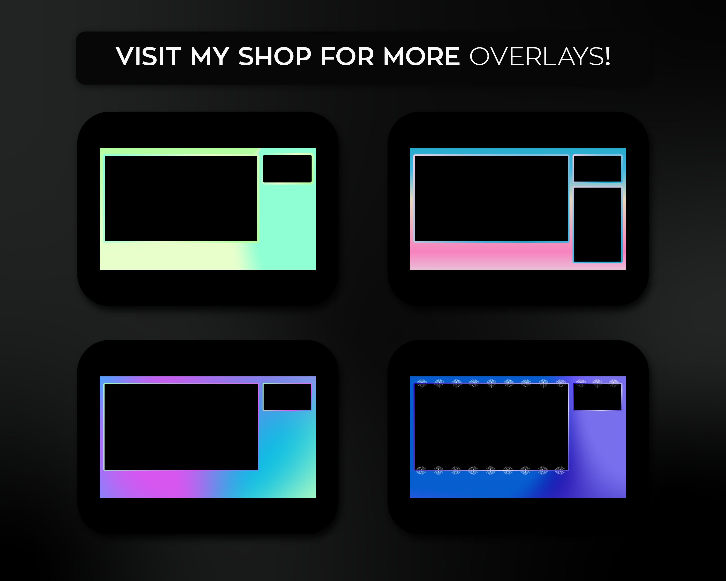 Simple Neon Stream Overlay for Twitch Bundle, Custom Blue and Purple ...