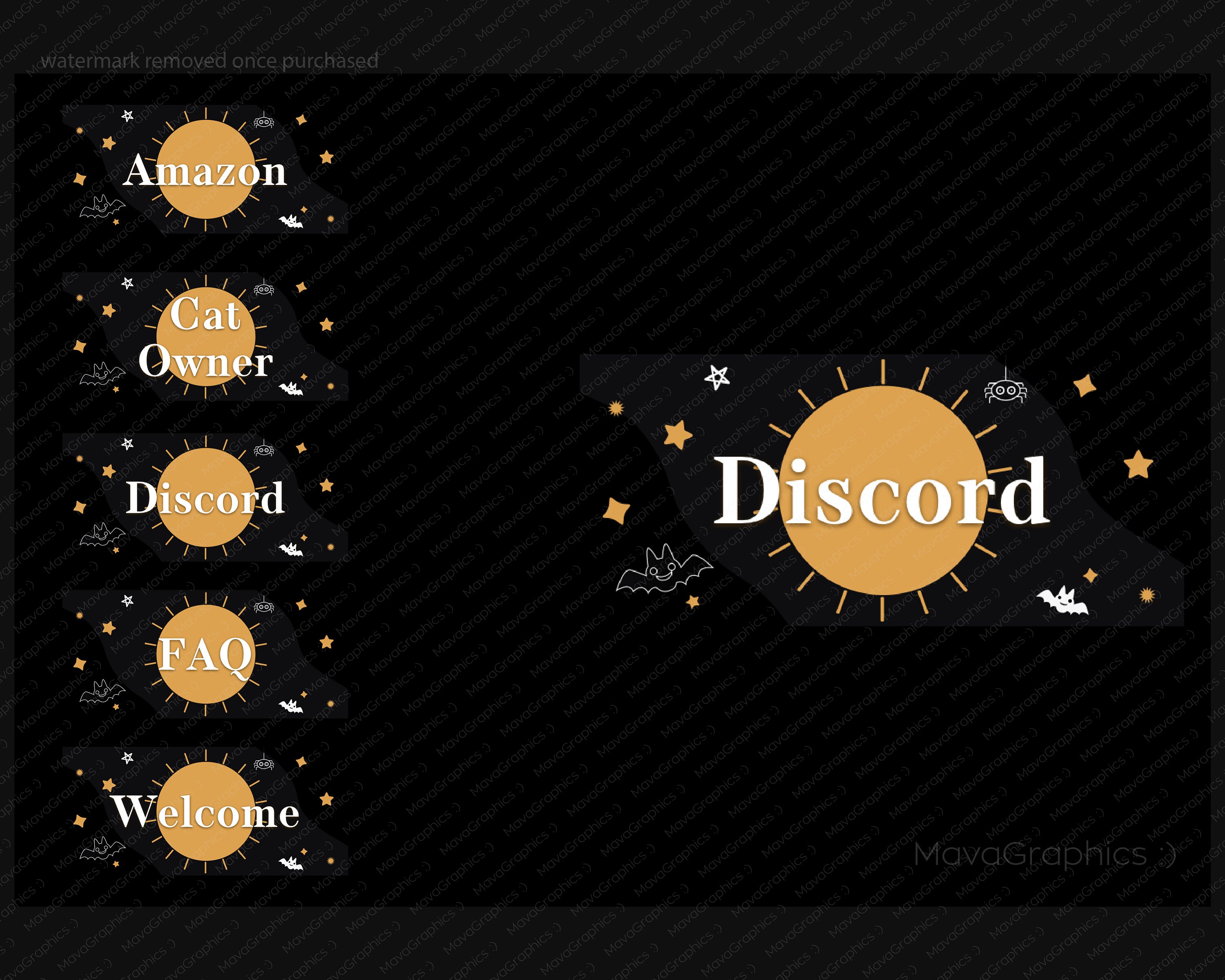 100 Yellow and Black Halloween Twitch Panels With Numbers and Months ...