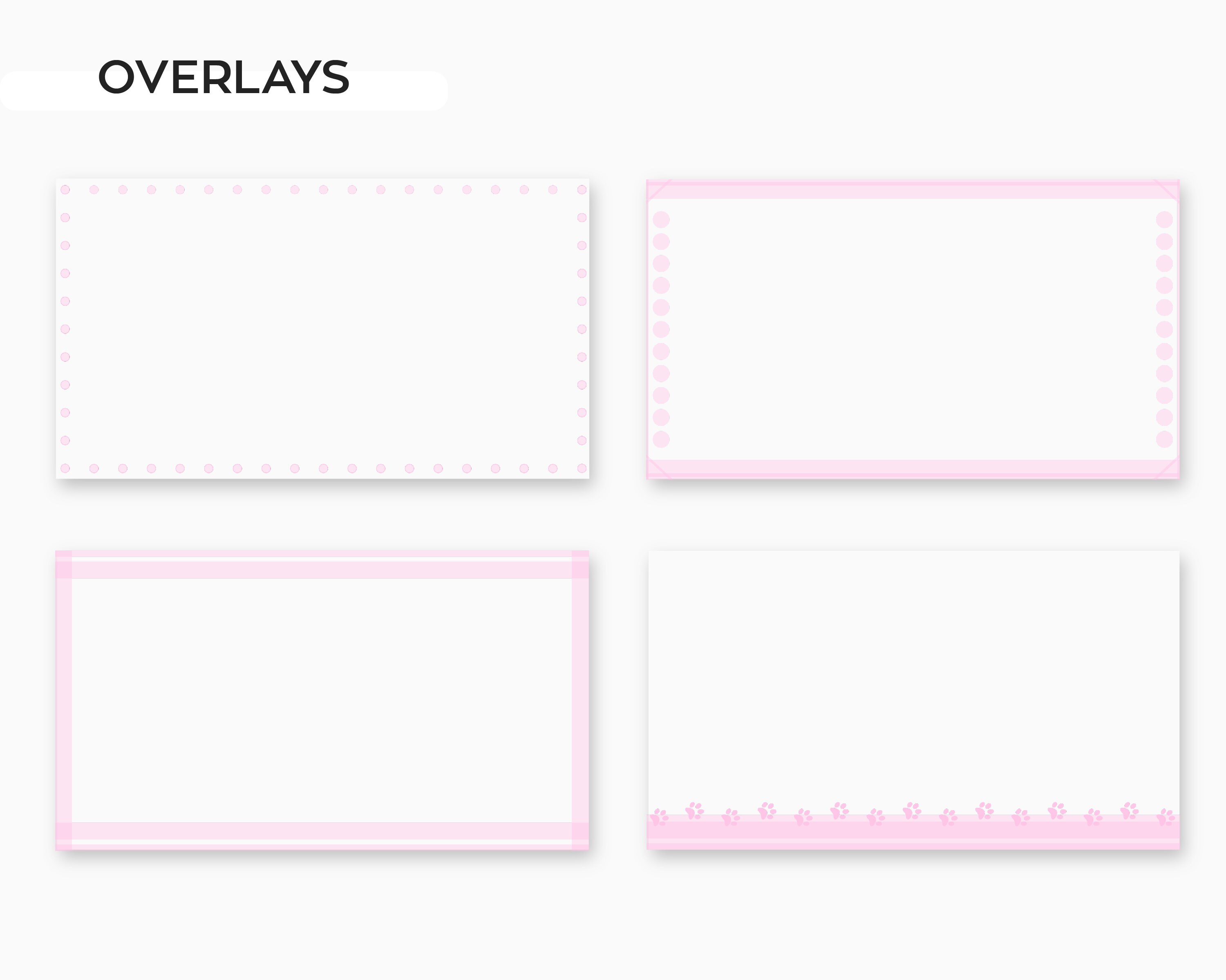 Pastel Pink Transparent Twitch Streaming Overlay | Custom Twitch PNG ...