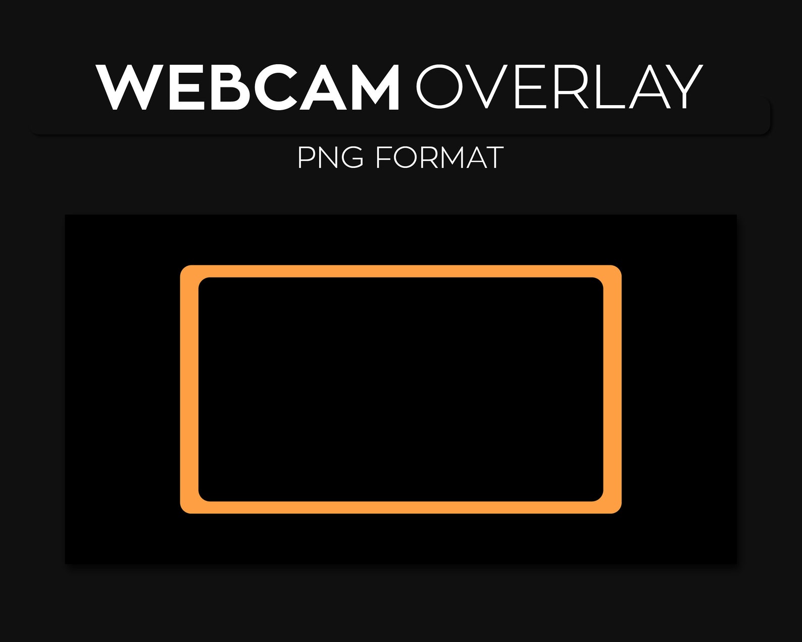 Orange Yellow Webcam Frame Overlay, Webcam Border, Custom Twitch ...