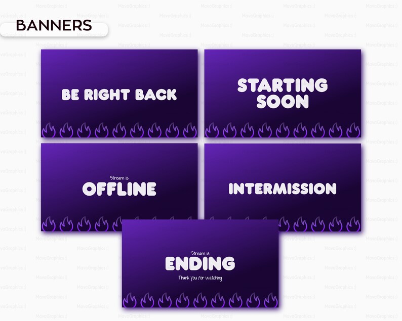 Black and Purple Twitch Streaming Overlay | Custom Twitch PNG Overlay ...