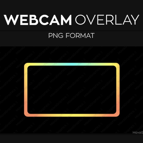 Rainbow Webcam Frame Streaming Overlay, Webcam Border, Custom Twitch ...