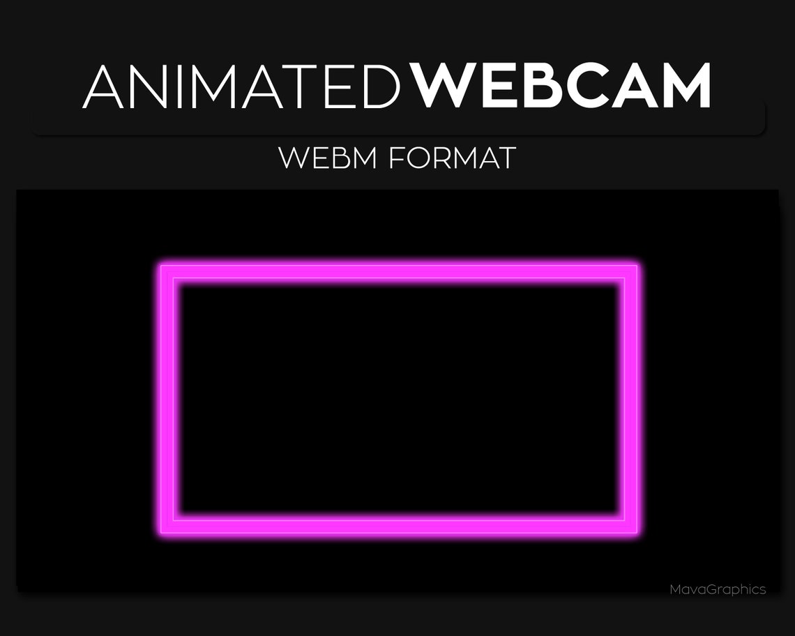 Pink Animated Webcam Frame Overlay, Webcam Border, Custom Twitch ...