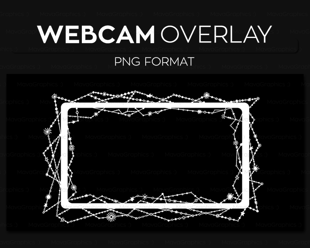 White Twitch Webcam Streaming Overlay, Webcam Border, Celestial Twitch ...