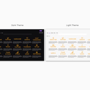 Yellow Neon Twitch Panels Streaming With Icons | Custom Twitch PNG ...