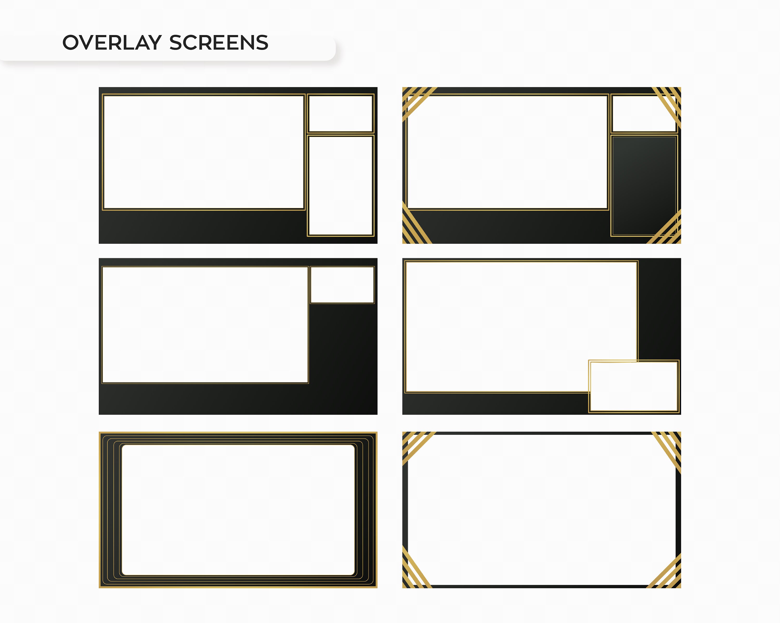Black and Gold Twitch Stream Overlay | Custom PNG Elegant Simple ...