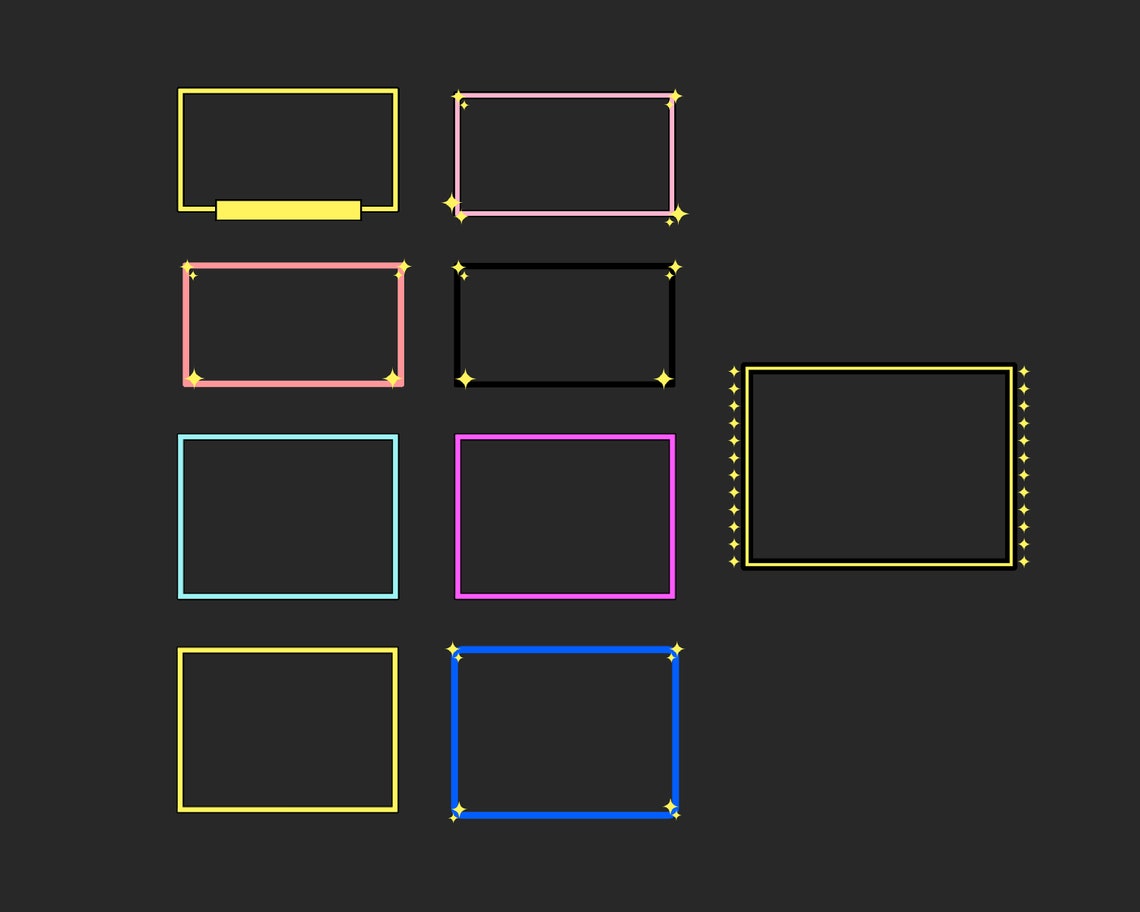 Twitch Webcam Frame Streaming Overlay Set, Custom Webcam Border for OBS ...