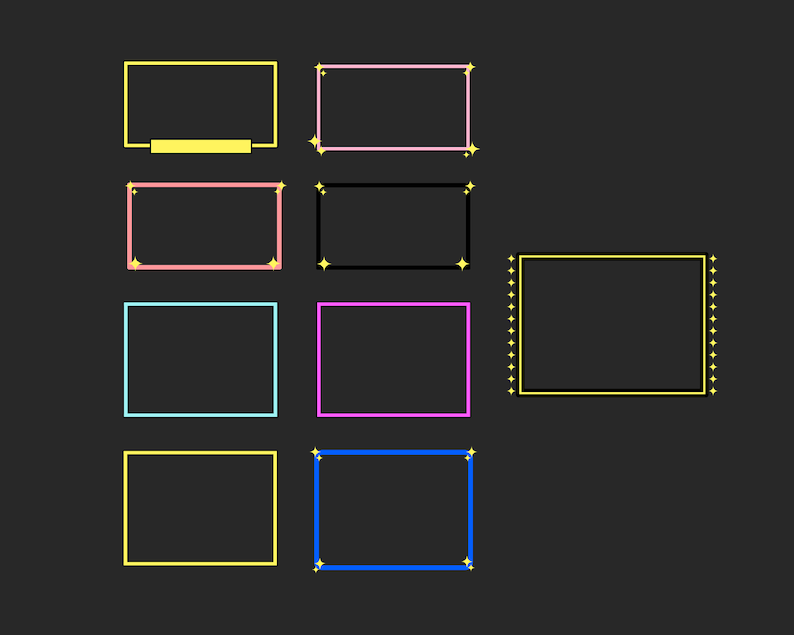 Twitch Webcam Frame Streaming Overlay Set, Custom Webcam Border for OBS ...