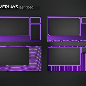 Twitch Overlay Neon | Premade Purple Twitch Overlay Bundle | Overlay ...