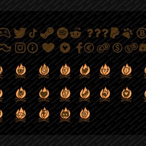 100 Campfire Twitch Panels With Individual Icons, Numbers, and Months for Streamers, Fire PNG ...