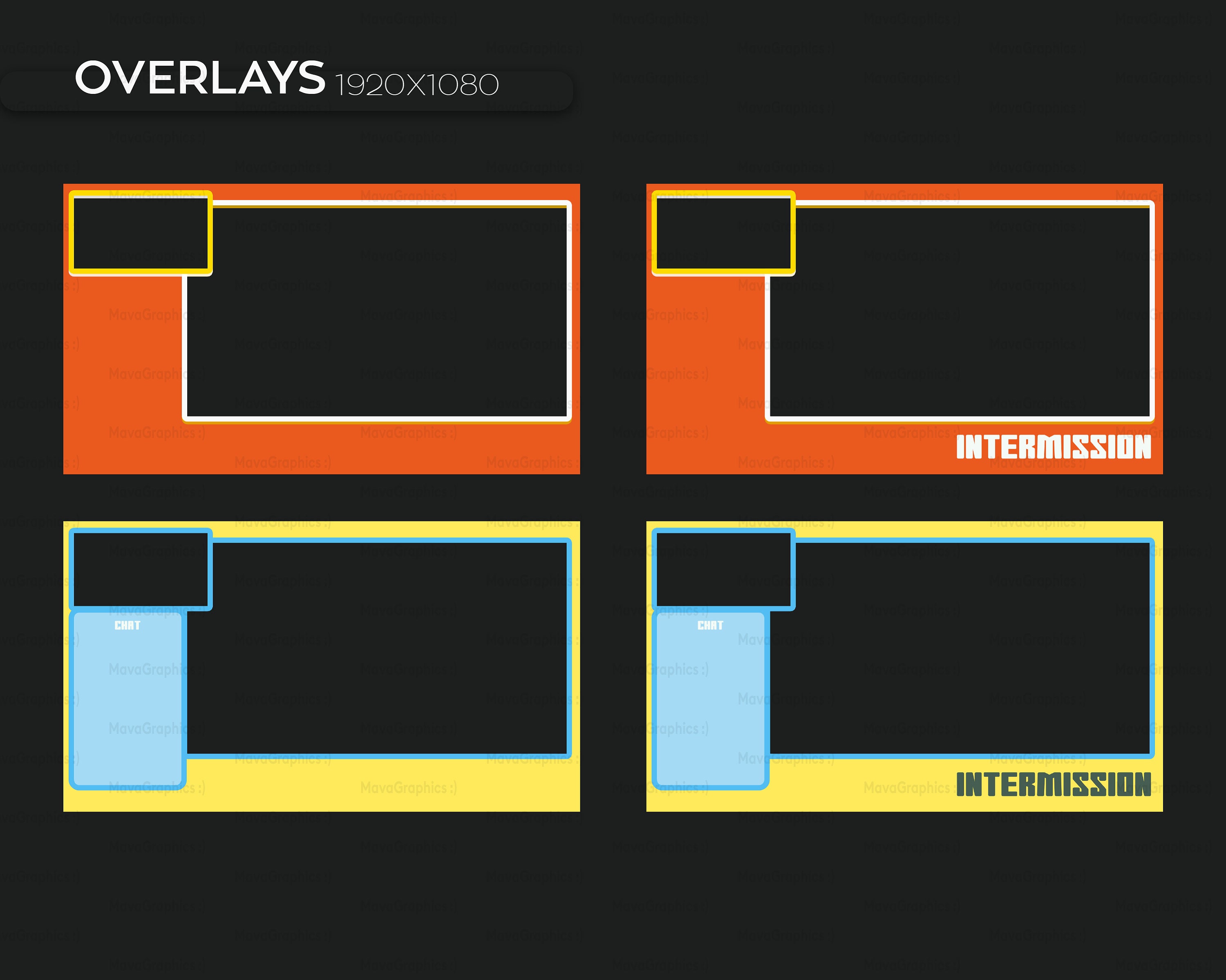 Azul amarillo Twitch Streaming Superposición / Premade Twitch PNG ...