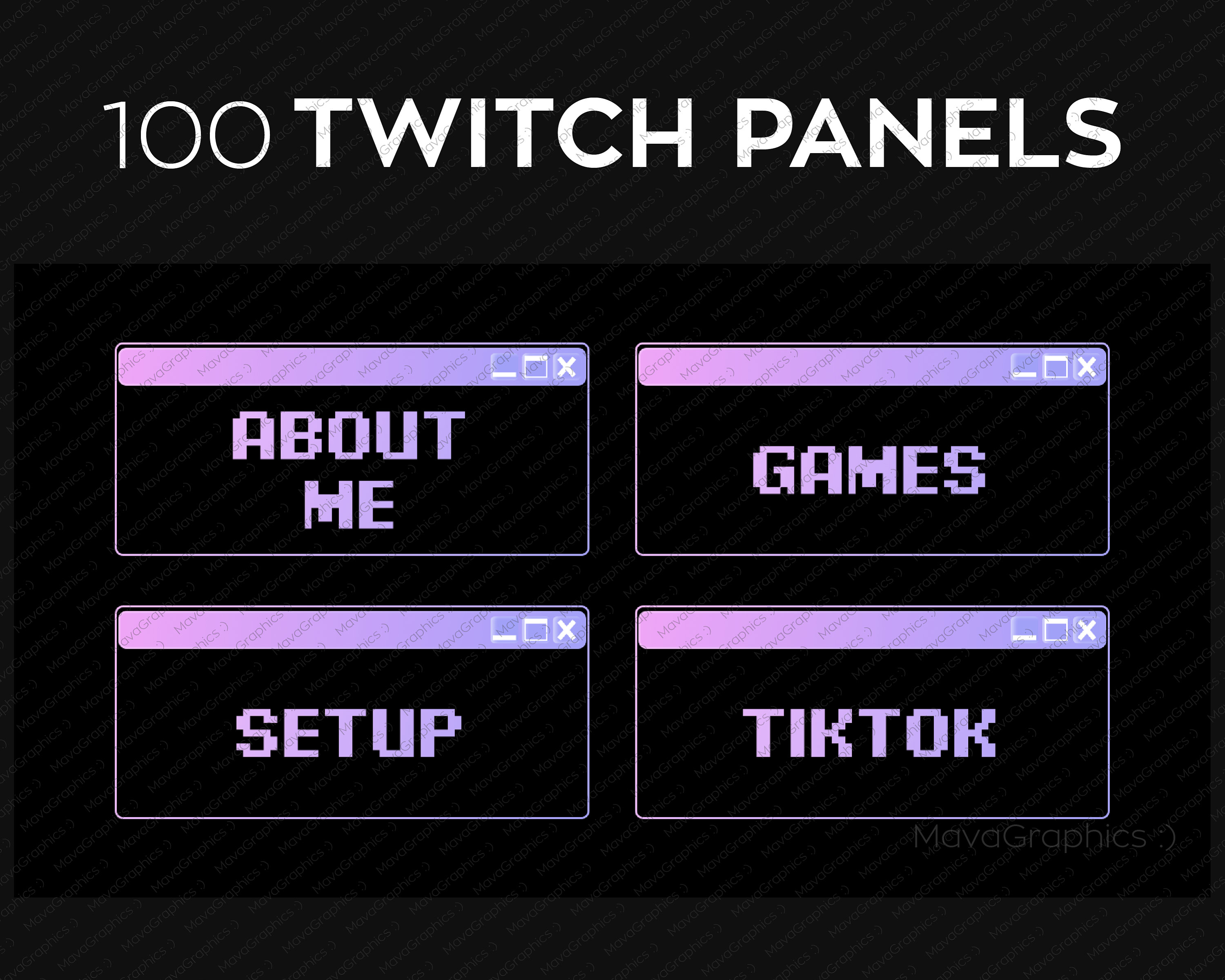 100 Cute Window Twitch Panels With Numbers and Months for Streamers ...