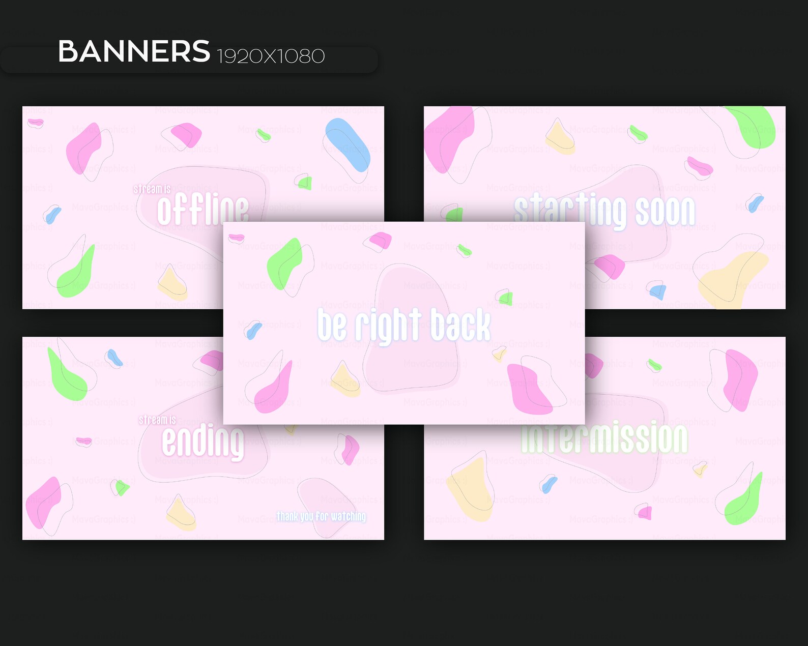 Pink Bright Twitch Overlay for Live Streaming Premade Twitch Overlay ...