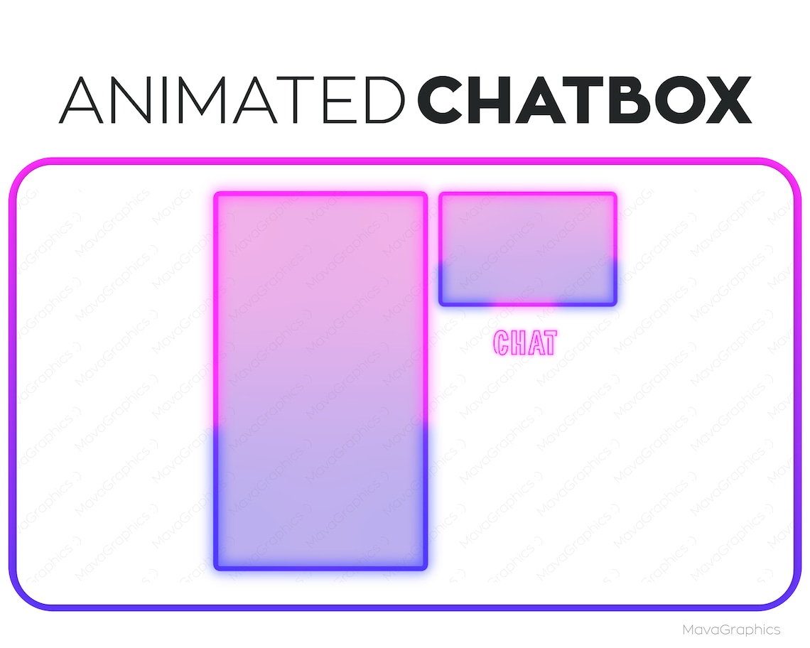 Superposición de Chatbox azul neón rosa para streamers / Prefabricada ...