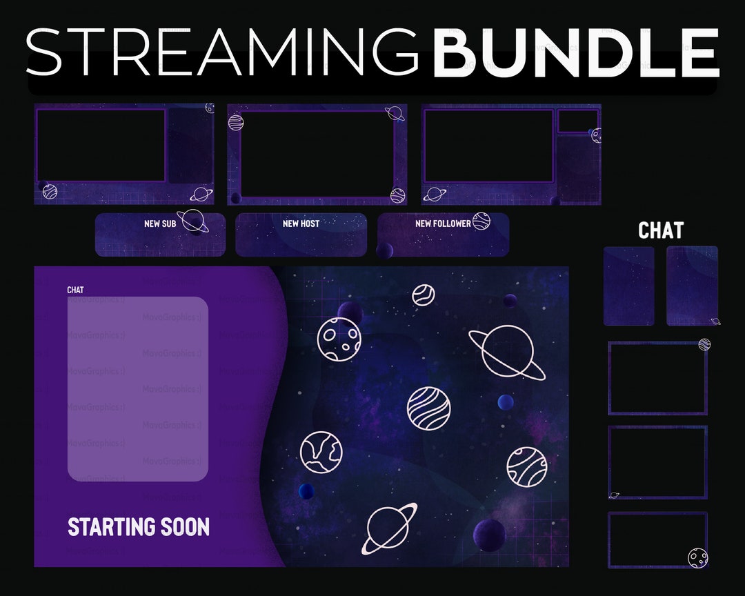 Outer Space Planets Twitch Overlay for Live Streaming | Premade Twitch ...
