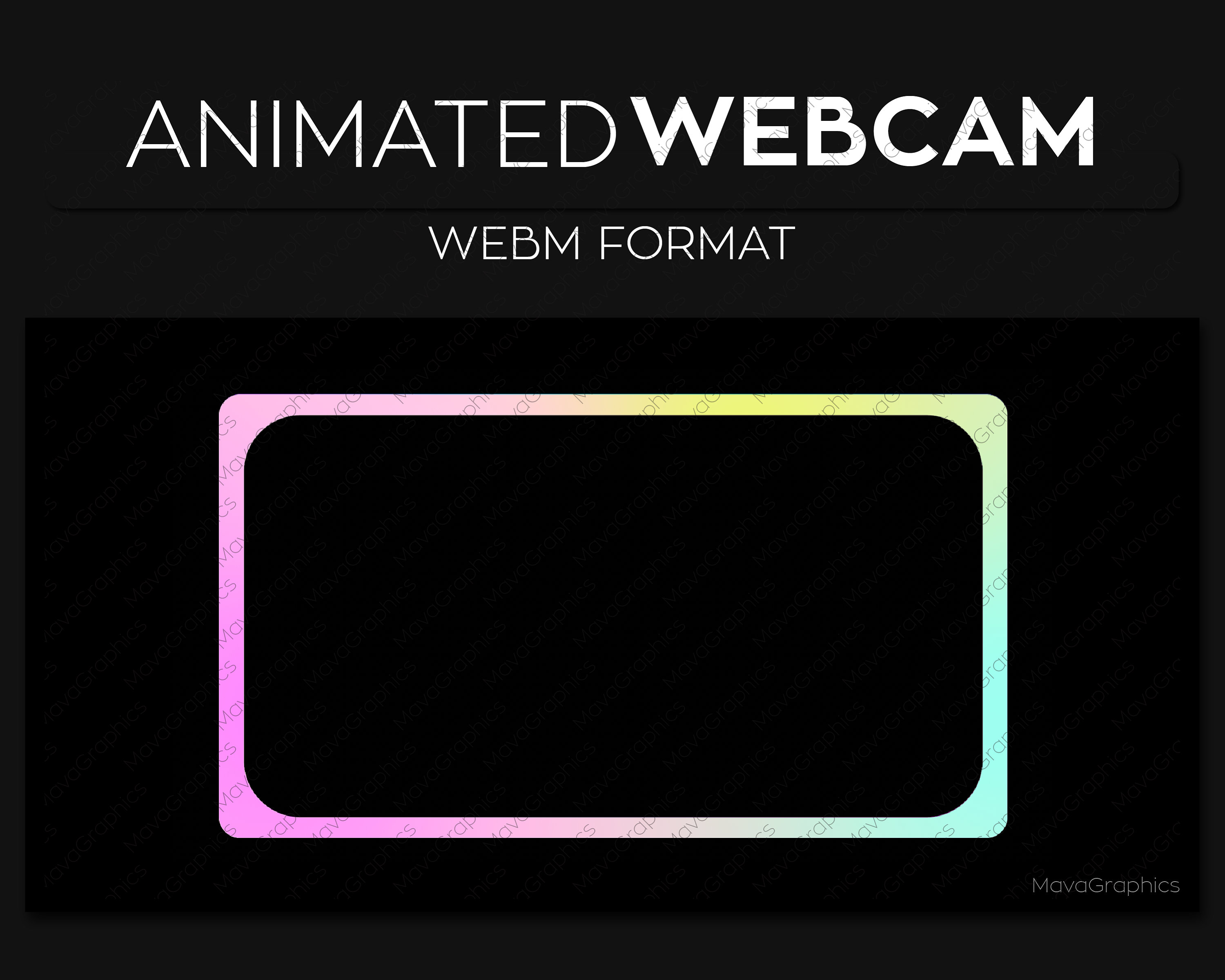 Gradient Pastel Animated Webcam Frame Overlay, Webcam Border, Premade ...