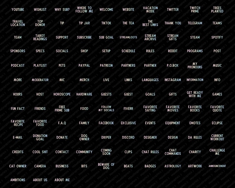 Light Gradient Pastel Twitch Panels, Premade Twitch PNG Panels Set ...