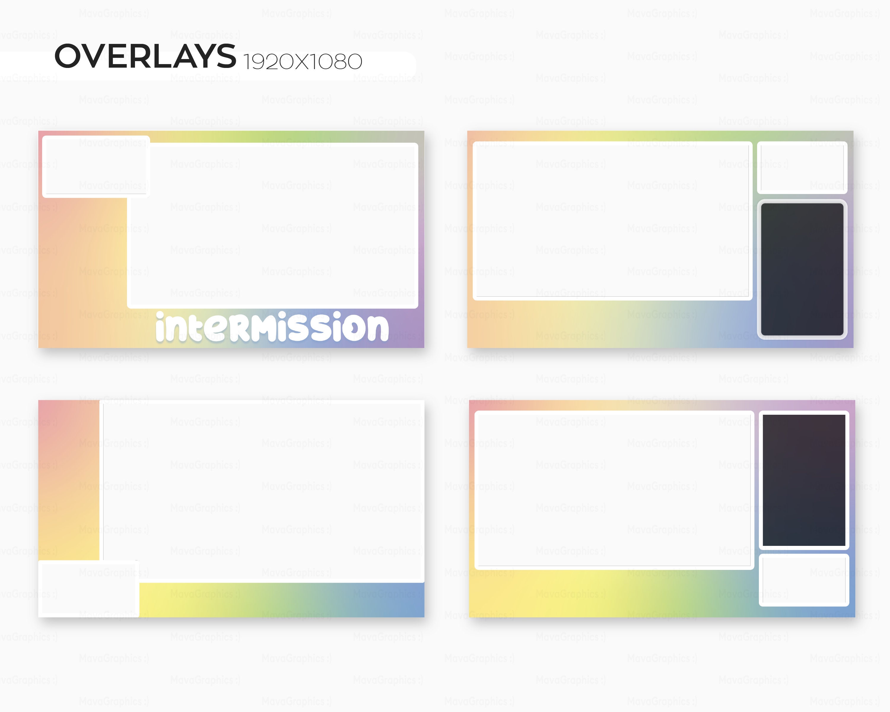 Pastel Rainbow Twitch Streaming Overlay Custom Twitch PNG - Etsy