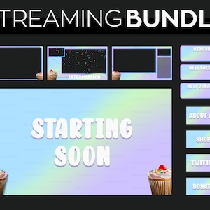 Cute Cupcake Sweet Twitch Streaming Overlay | Custom Twitch PNG Overlay ...