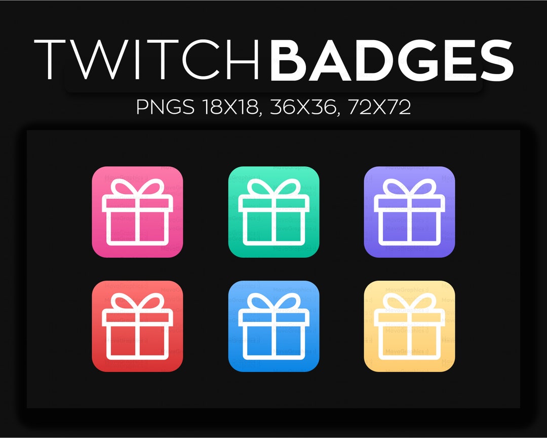 Gift Wraps Twitch Badges for Streamers | Pastel Colored PNG Twitch ...