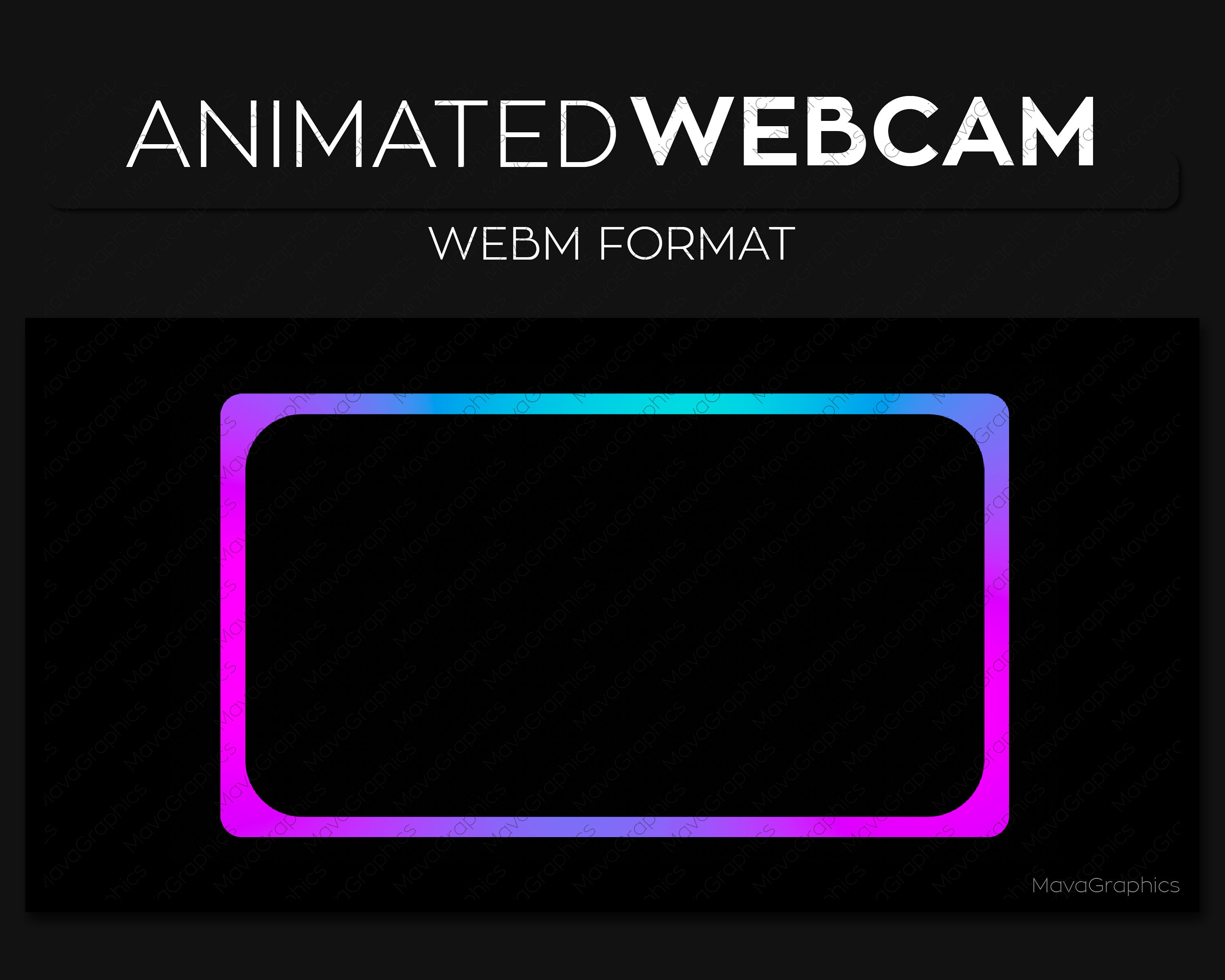 Gradient Animated Webcam Frame Overlay, Webcam Border, Premade Twitch ...