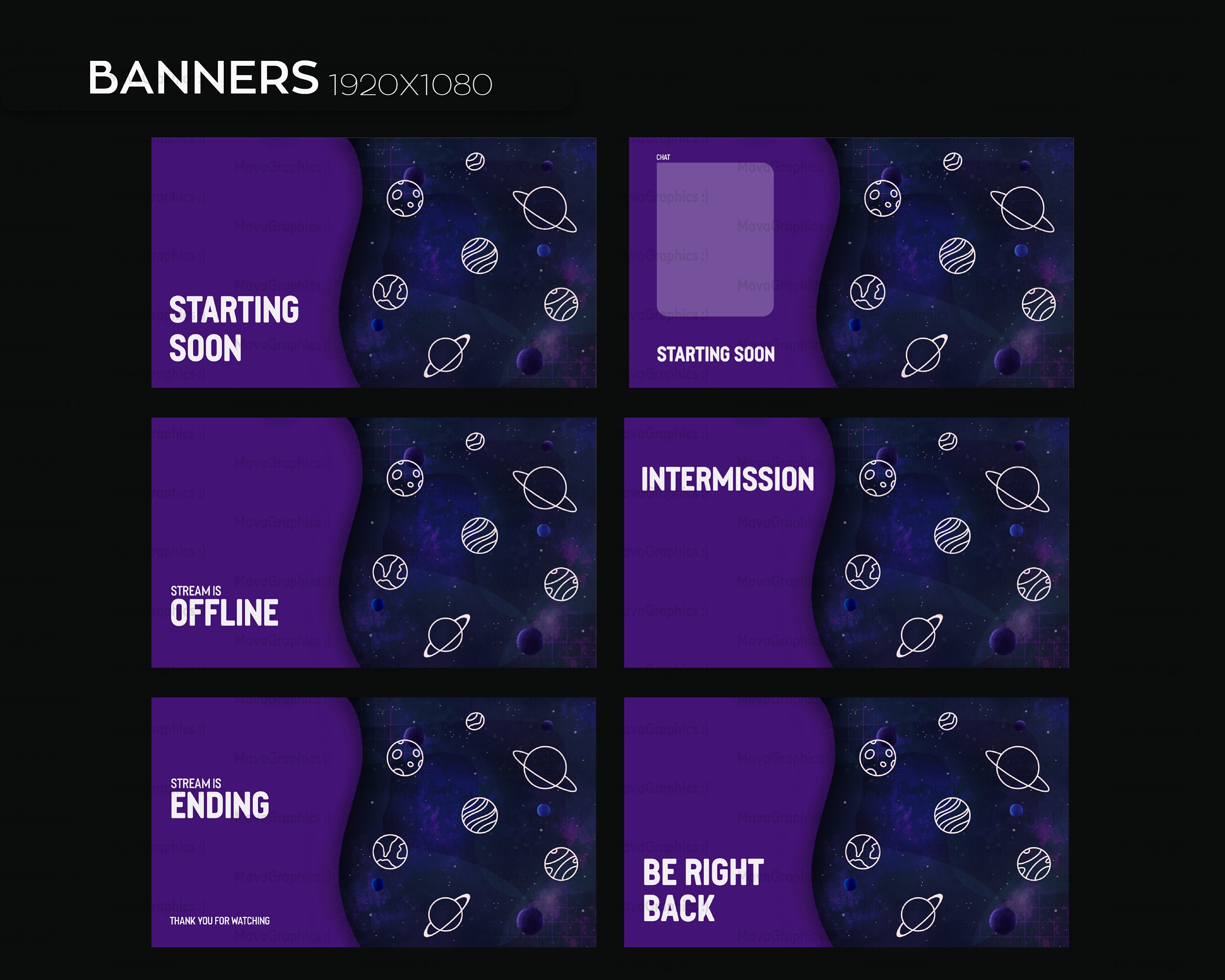 Outer Space Planets Twitch Overlay for Live Streaming | Etsy Canada