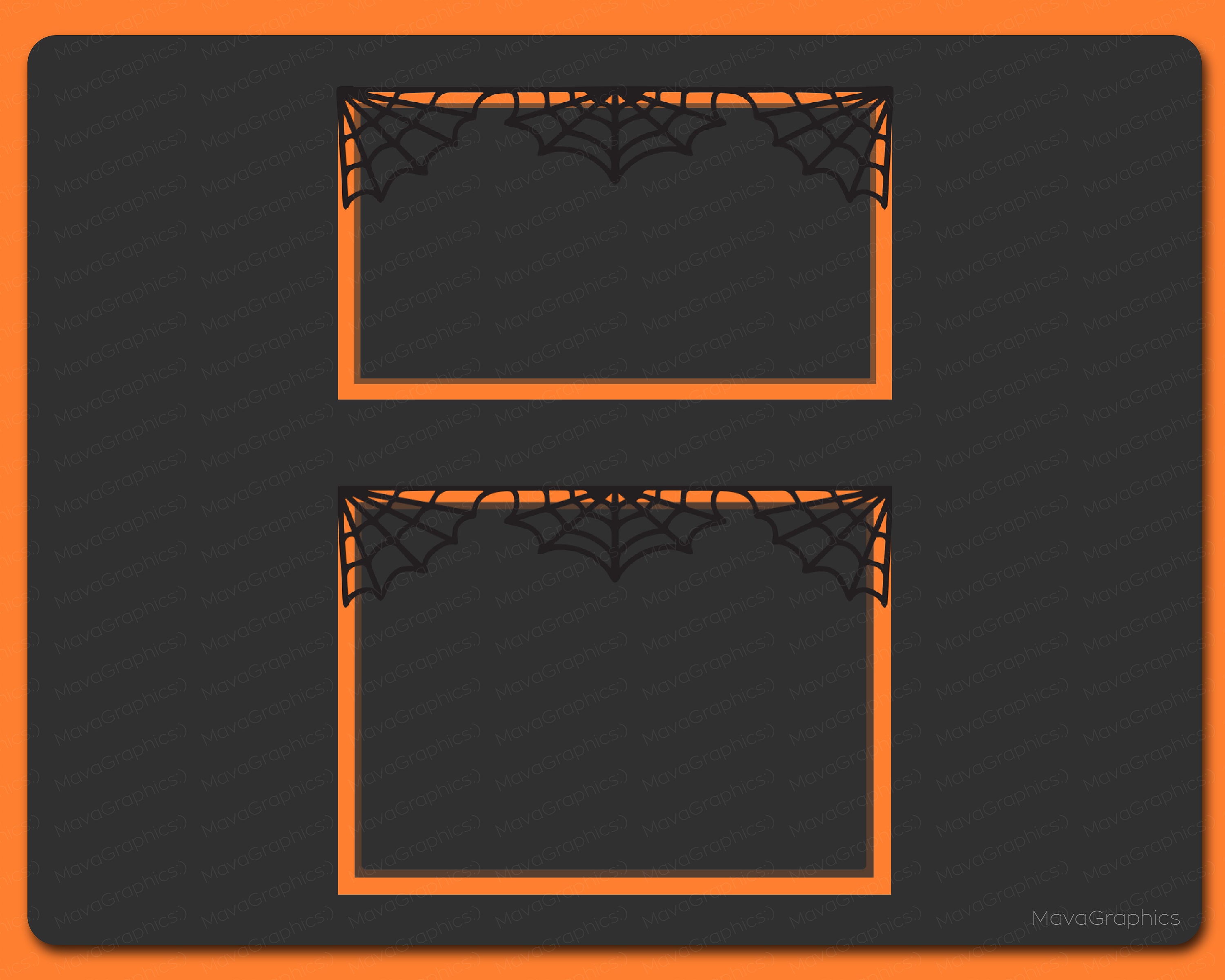 Classic Halloween Orange Spider Web Webcam Frame Overlay, Webcam Border ...