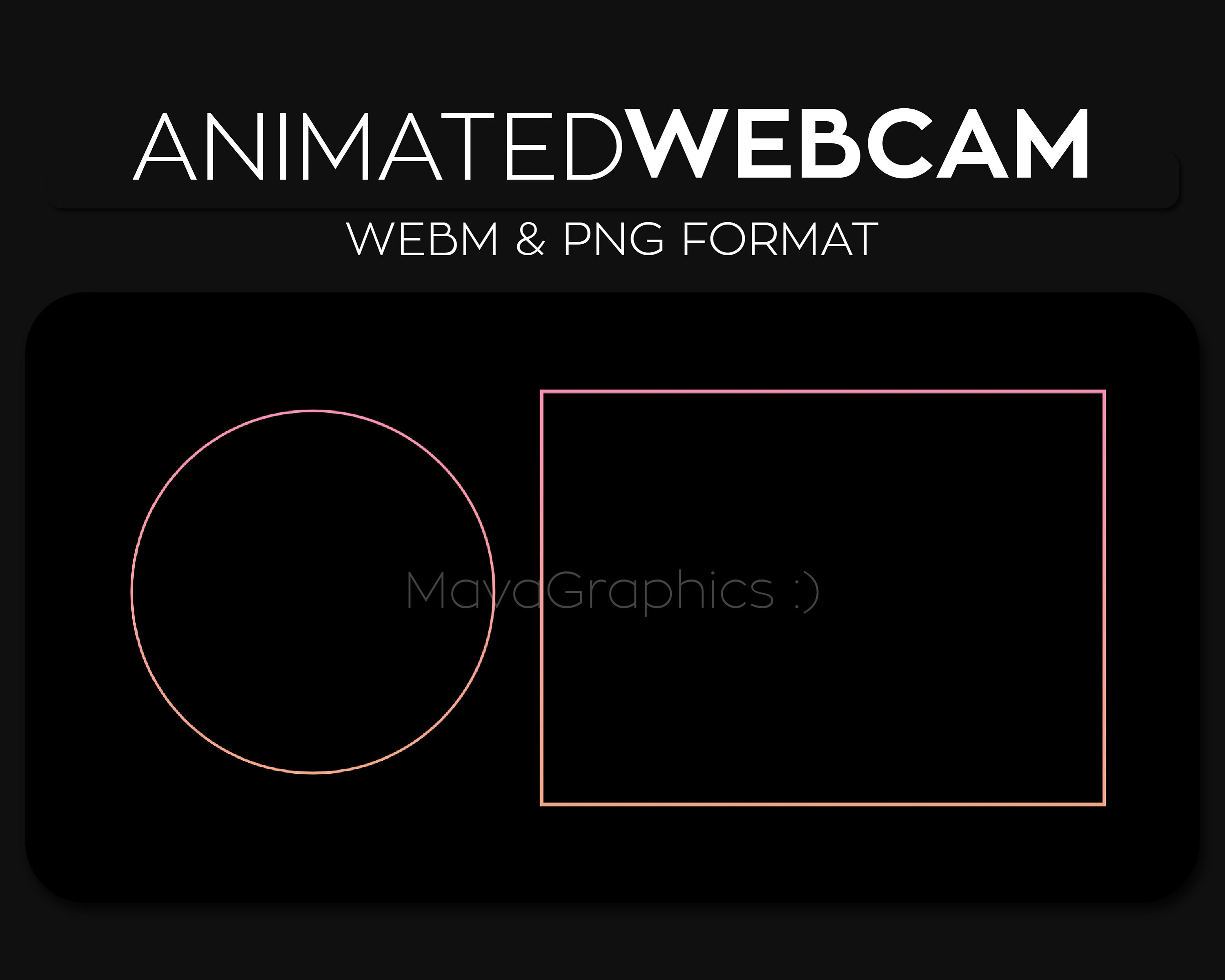 Peach Pink Gradient Webcam Frame for Streaming, Circle Webcam Border ...