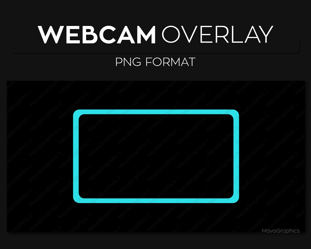 Aqua Webcam Frame Overlay, Webcam Border, Custom Twitch Streamlabs OBS ...