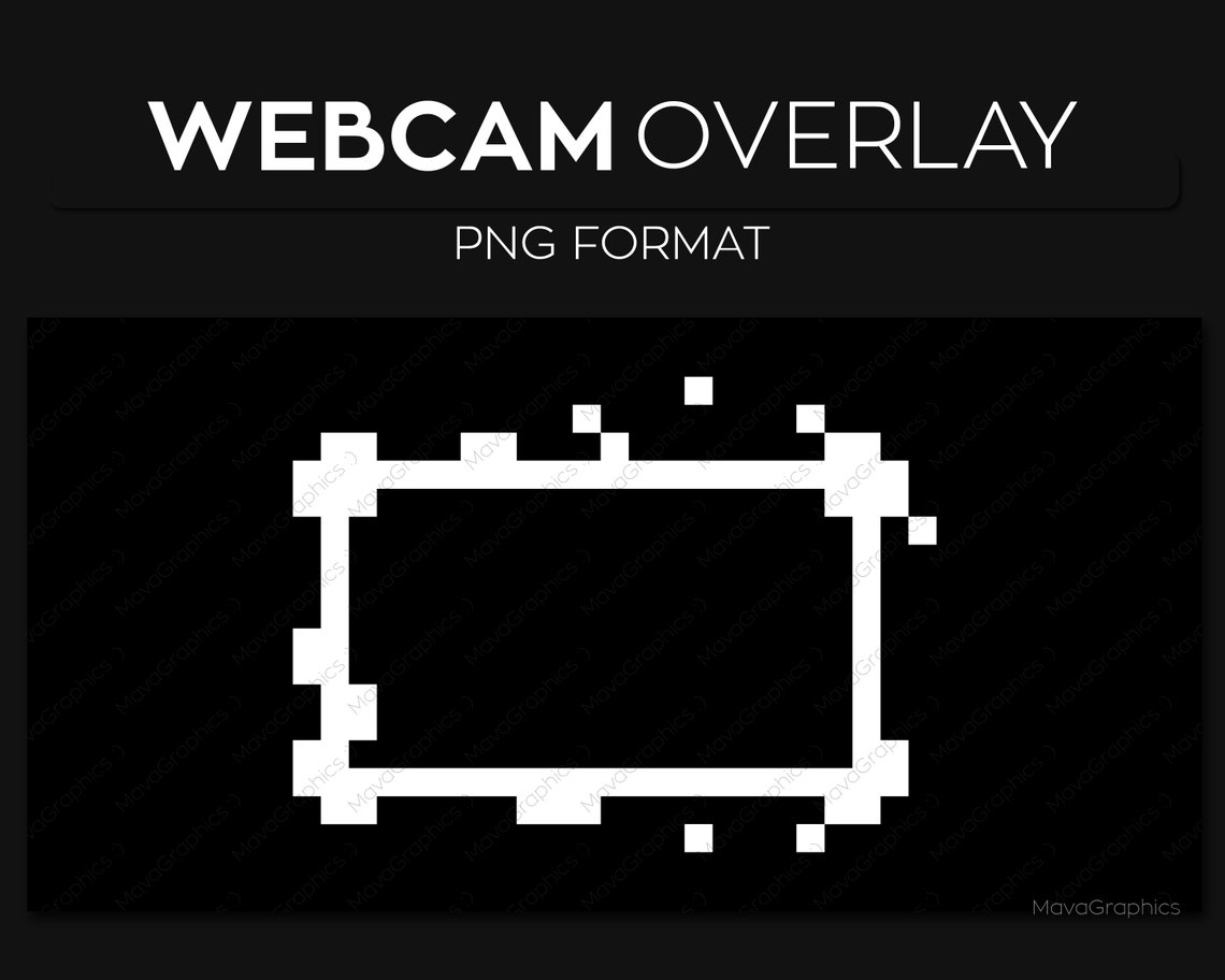 White Pixel Webcam Frame Overlay Webcam Border Premade | Etsy