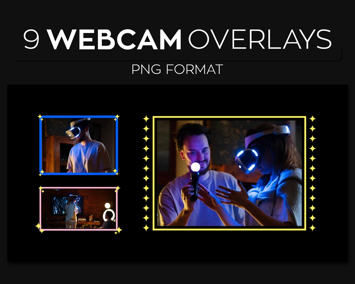 Twitch Webcam Frame Streaming Overlay Set, Custom Webcam Border for OBS ...