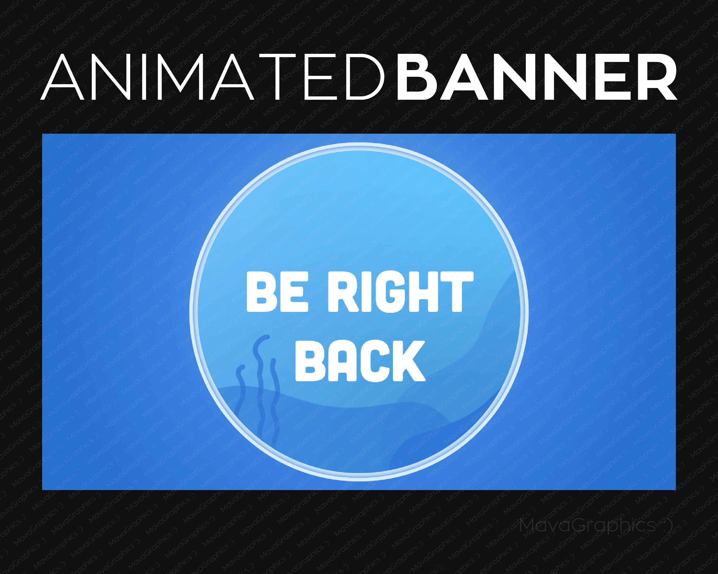 Blue Ocean Stream Screens for Twitch With Bubbles, Premade Animated ...