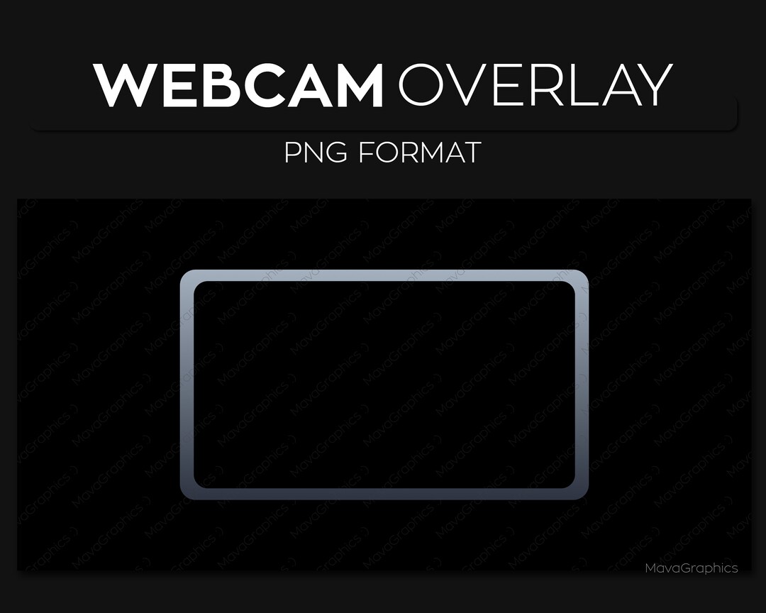 Gray Black Webcam Frame Overlay, Webcam Border, Premade Twitch ...