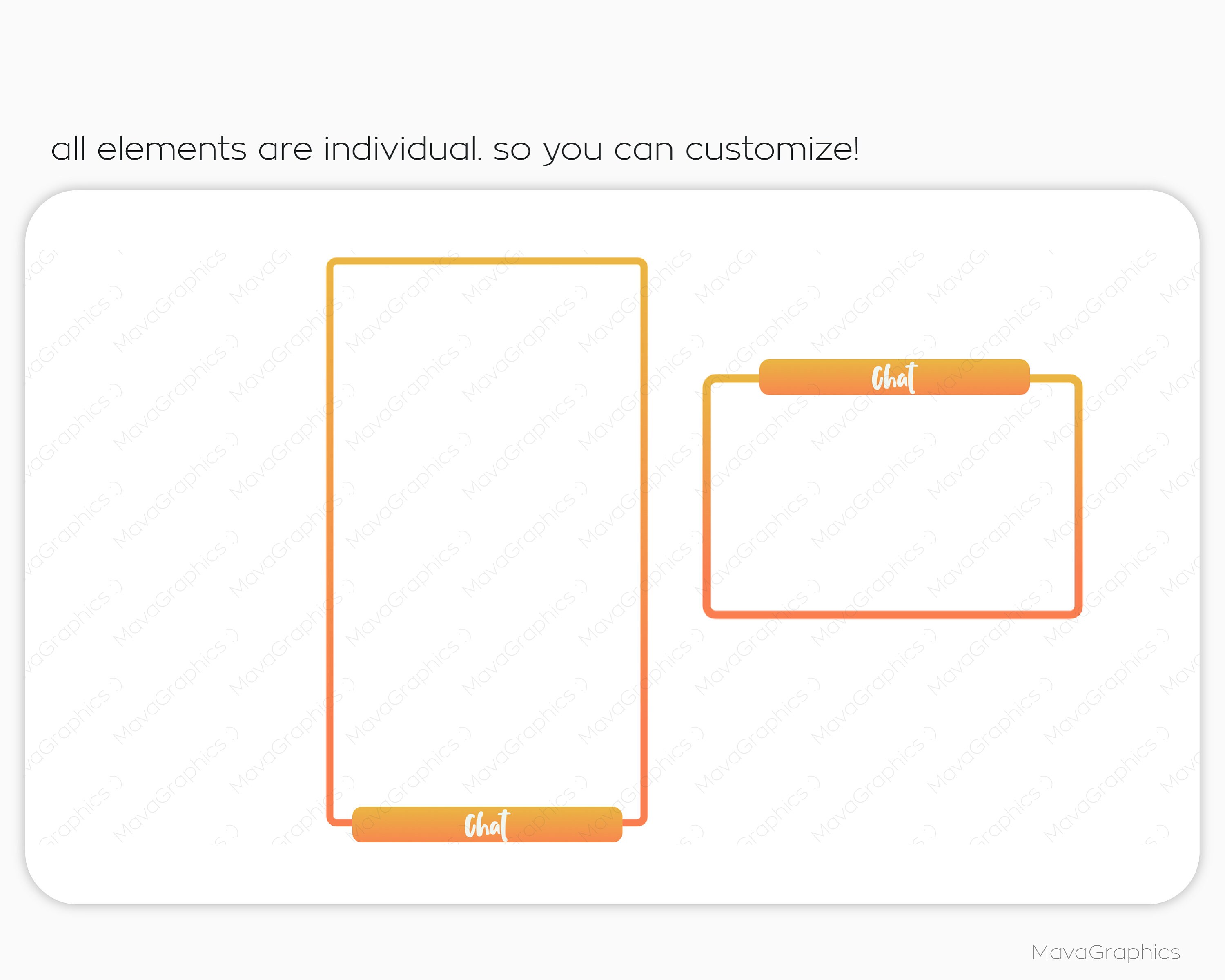 Soft Yellow Orange Chatbox Overlay for Streamers | Premade Twitch ...