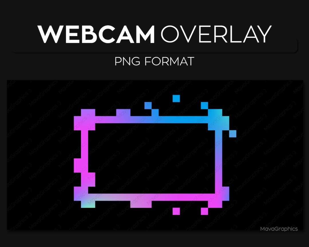 Gradient Pixel Webcam Frame Overlay, Webcam Border, Premade Twitch ...