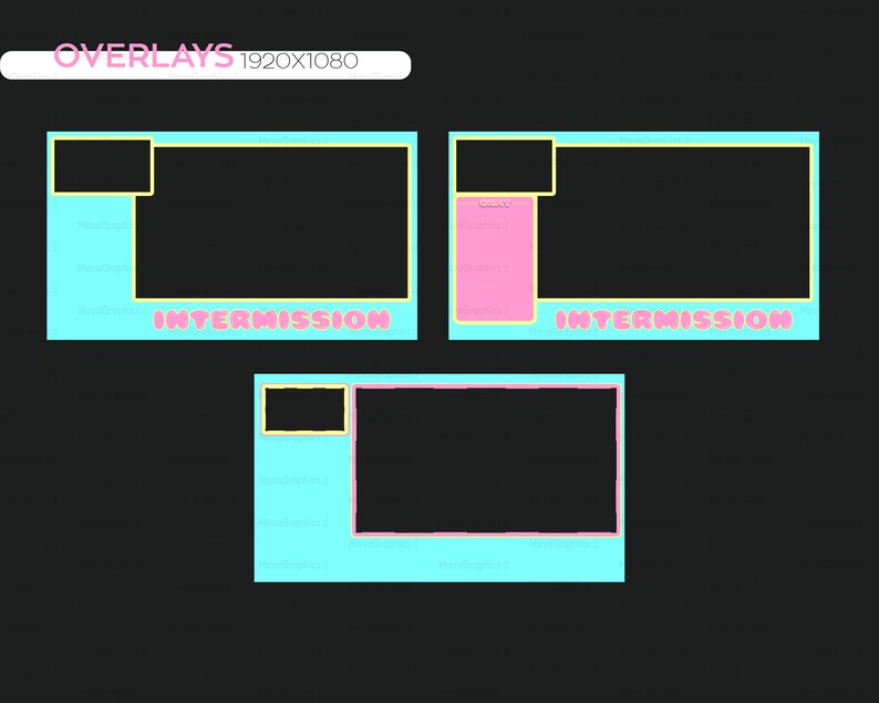 Retro Twitch Streaming Overlay Custom Twitch PNG Overlay Set Bundle OBS ...