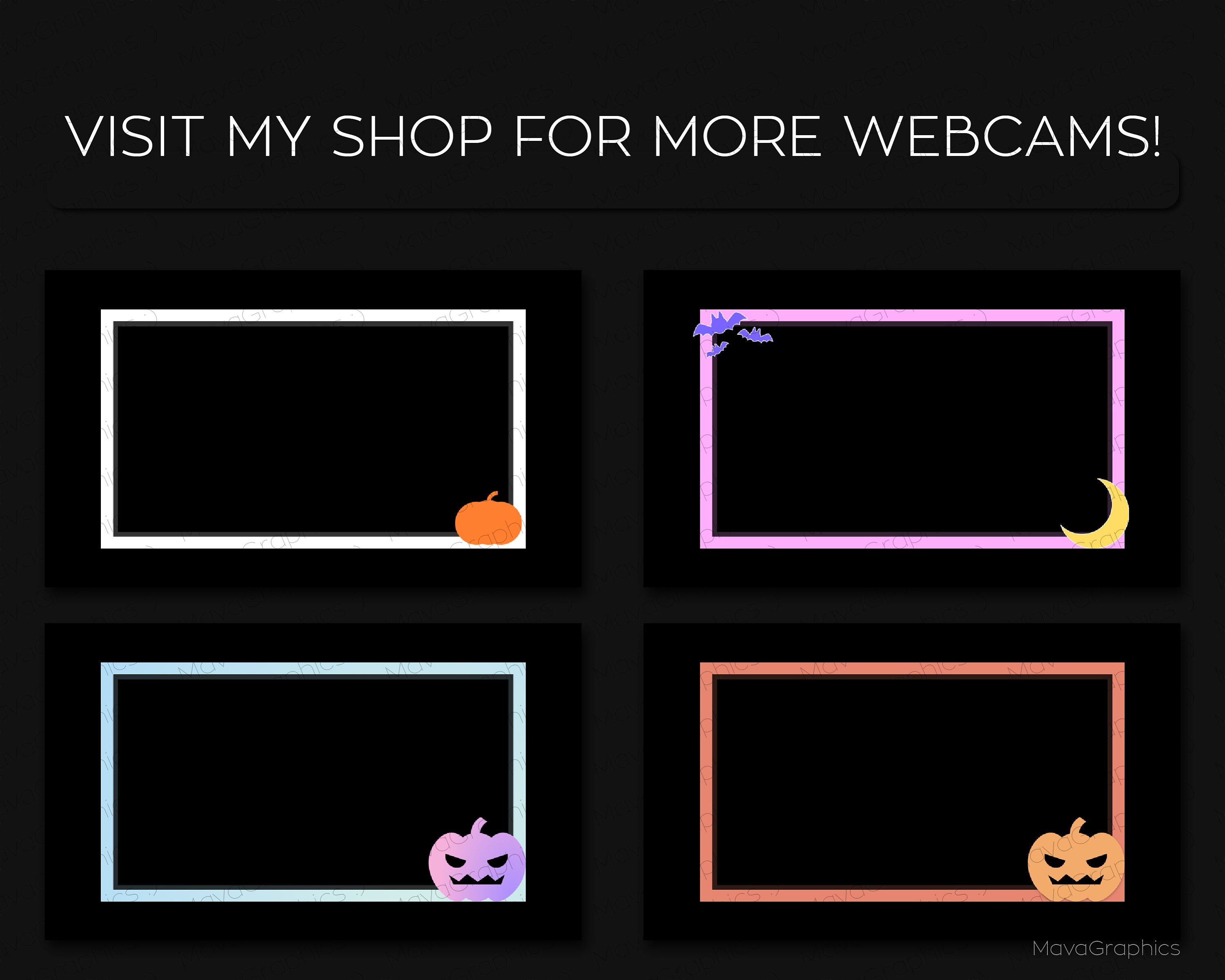 Peachy Jack O'lantern Webcam Frame Overlay, Webcam Border, Premade ...