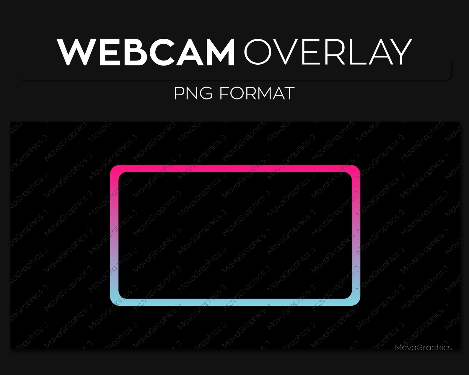 Pink Blue Webcam Frame Overlay, Webcam Border, Premade Twitch ...