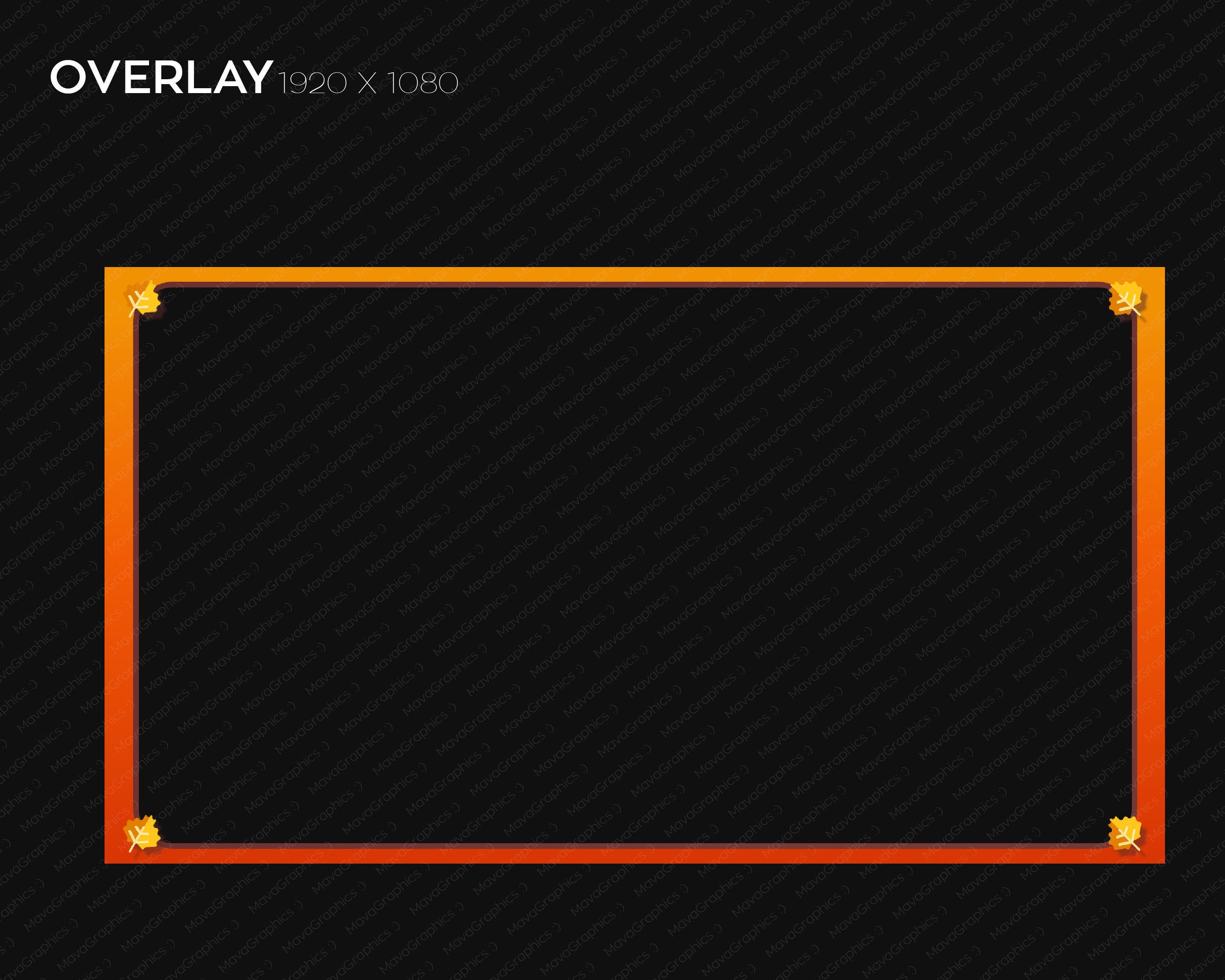 Fall Orange Twitch Streaming Overlay, Premade Twitch PNG Overlay Set ...
