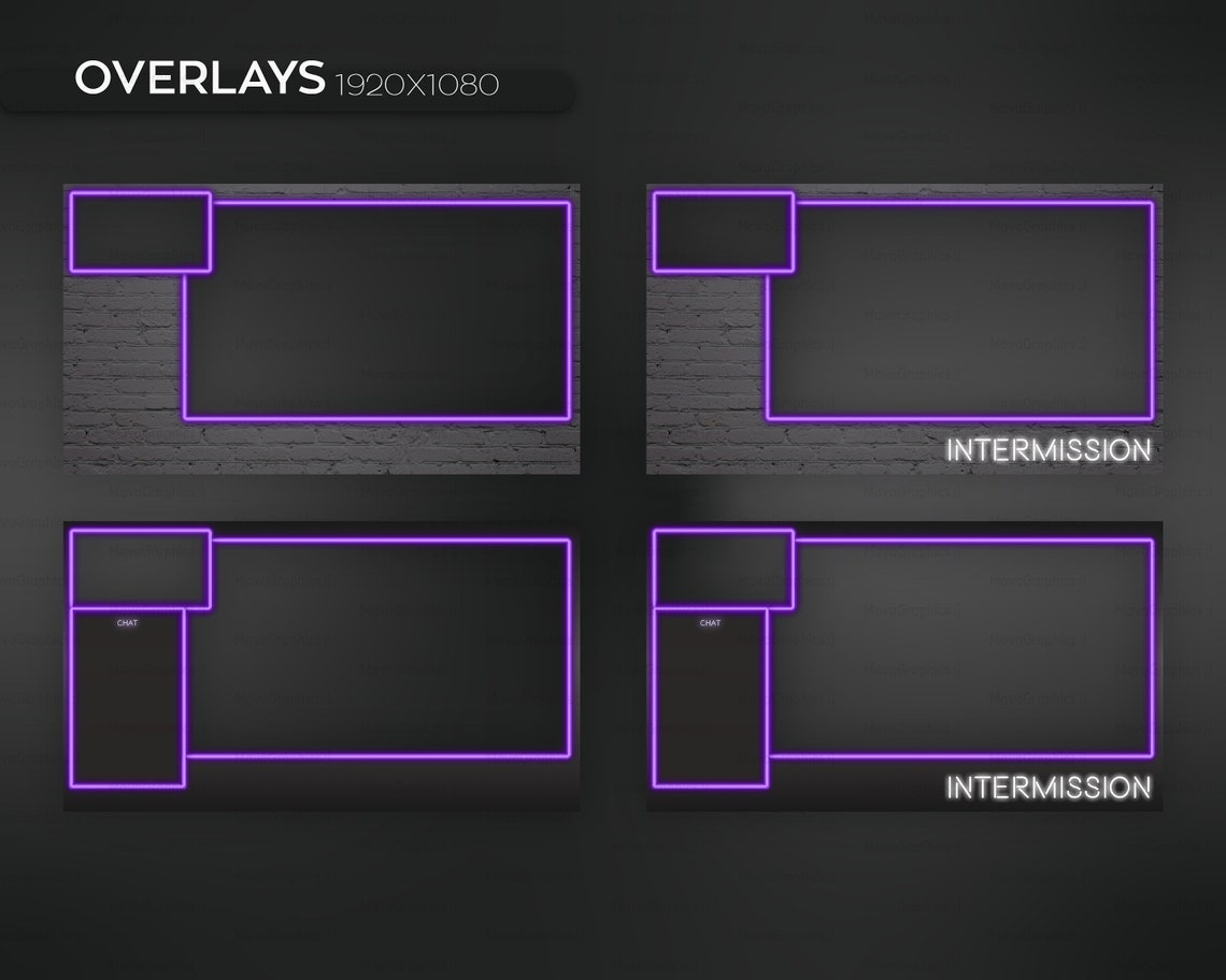 Twitch Overlay Neon Premade Purple Twitch Overlay Bundle - Etsy Australia