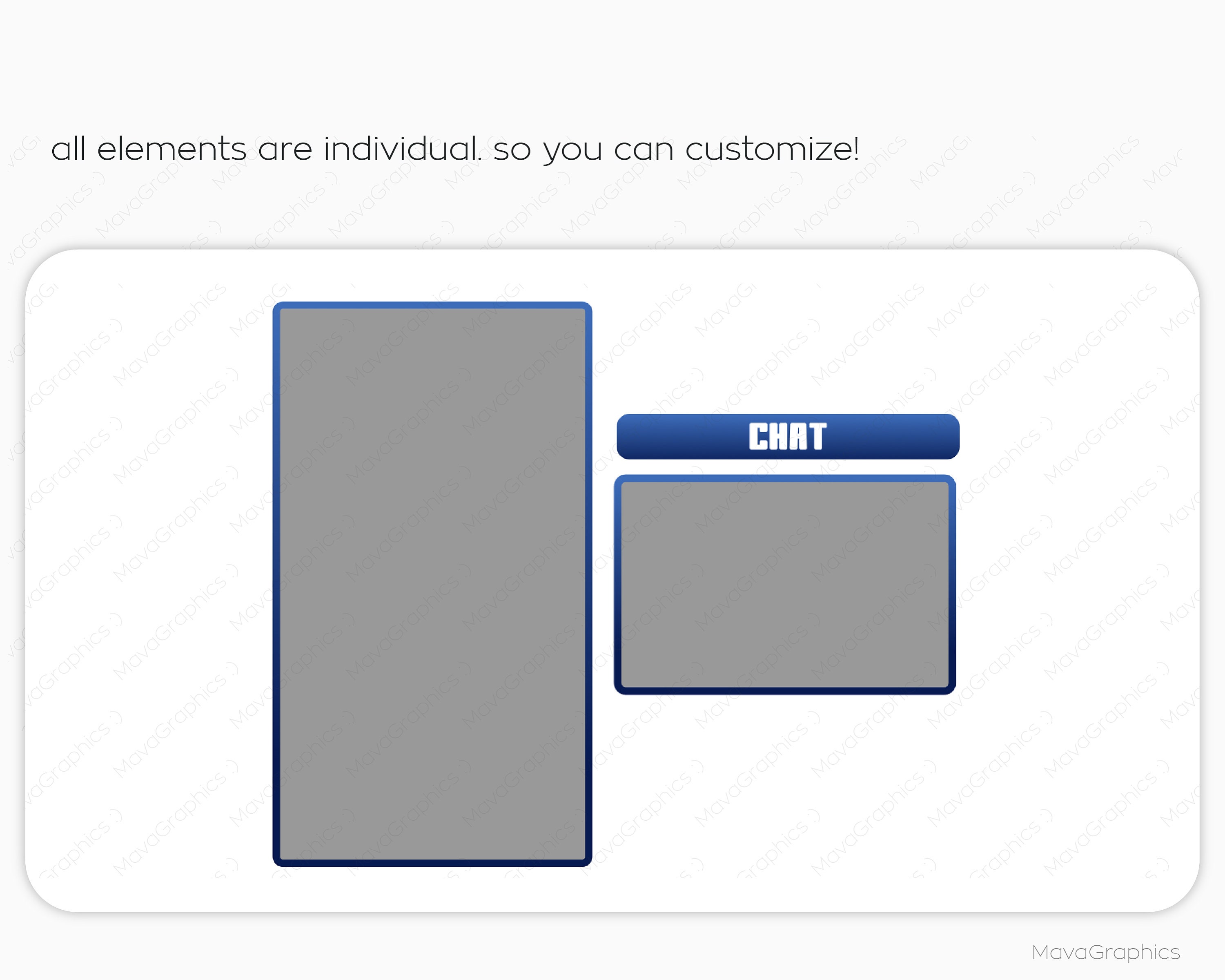 Light Blue Dark Blue Chatbox Overlay for Streamers | Premade Twitch ...