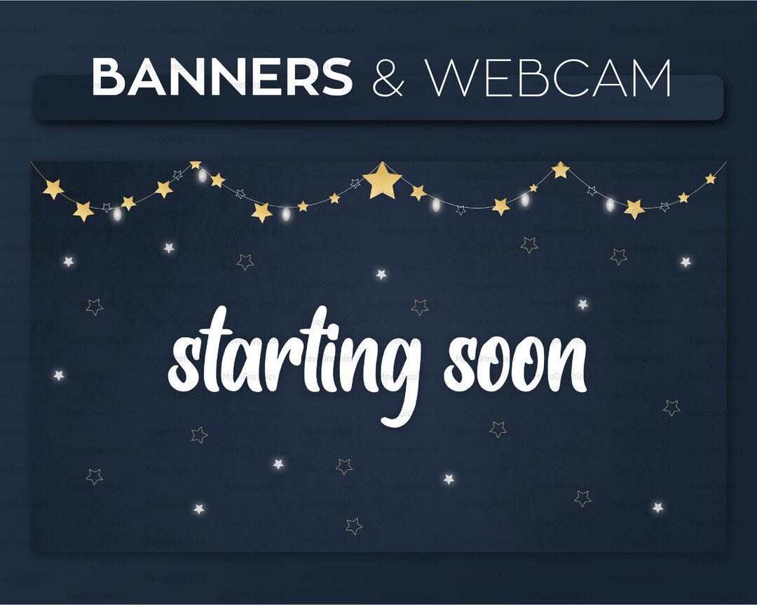 Dark Blue Night Stars Twitch Banner | Custom PNG Banner Stream Screens ...